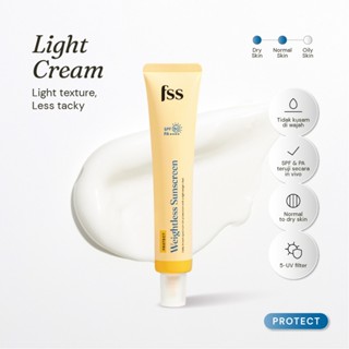 Jual For Skin's Sake FSS Weightless Sunscreen SPF 50 PA ++++ Perlindungan Maksimal Untuk Kulit ...