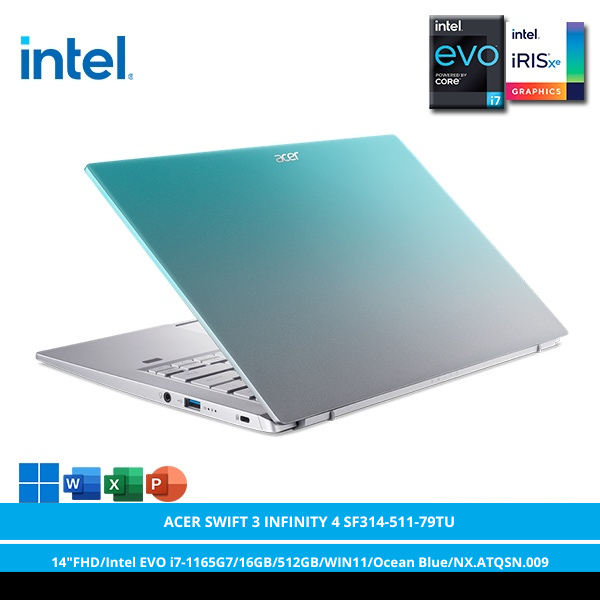 Jual ACER SWIFT 3 INFINITY 4 SF314-511-79TU (14"FHD/Intel EVO i7-1165G7 ...