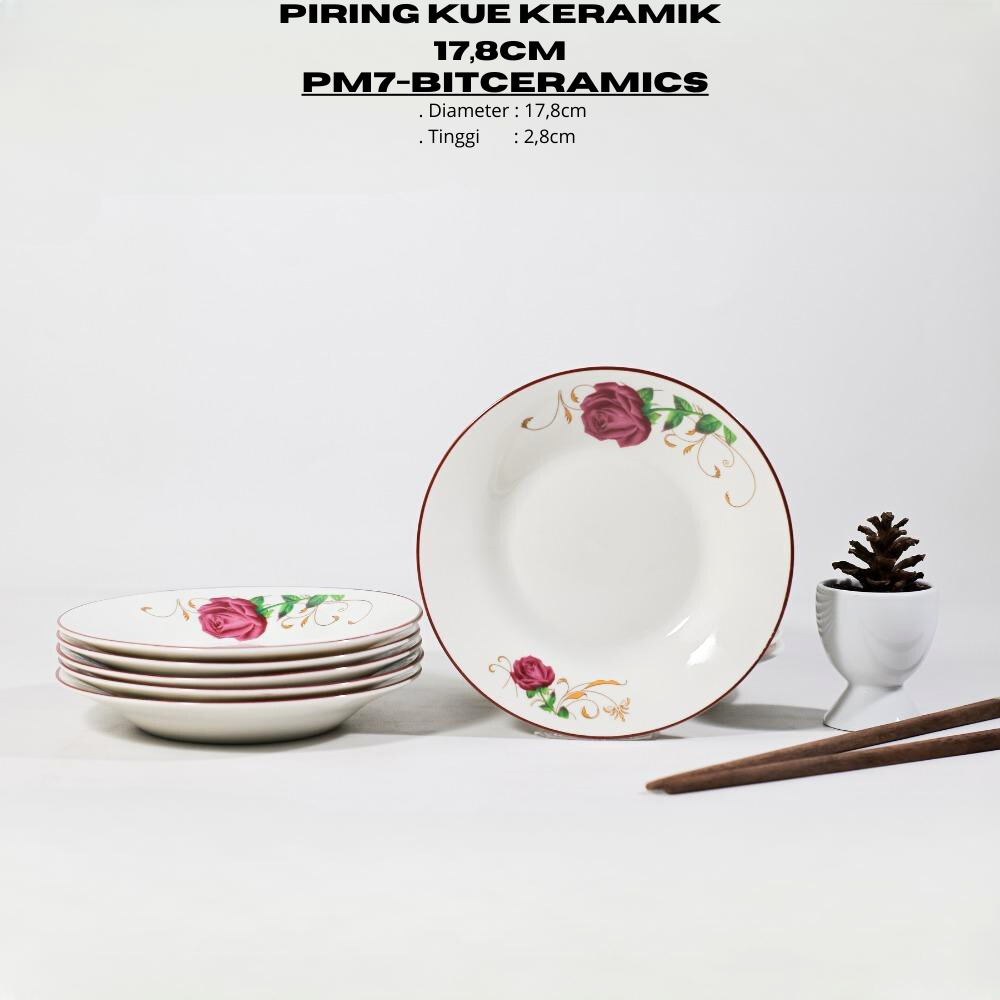 Jual Piring Kue Keramik 17,8CM (1PCS) Bit Ceramics Piring Kue Murah ...