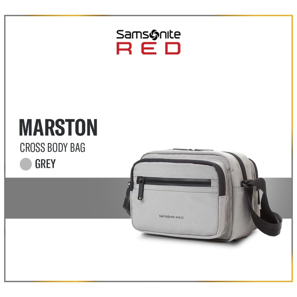 Jual Samsonite Red Label Mini Crossbag Marston - Grey | Shopee Indonesia