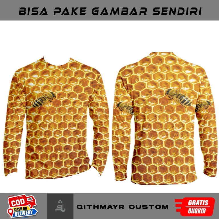 Jual jersey honey kekinian | baju distro unik motif sarang lebah | baju ...