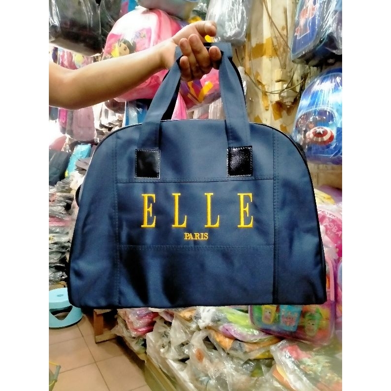 Jual TAS ELLE KECIL/TANGGUNG, TAS BAJU ELLE, TRAVEL BAG POLOS DAN MOTIF ...