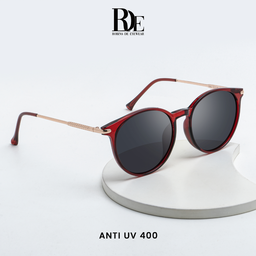 Jual Robins Kacamata Hitam Bulat Polarize Anti Radiasi UV 400 Sunglasses Fashion Korea Bisa ...