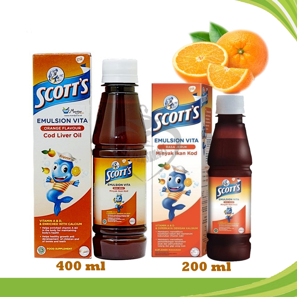Jual Scotts Emulsion Suplemen Multivitamin Minyak Ikan Kod Omega 3 ...