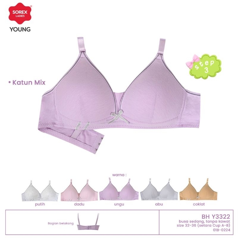 Jual Bra ABG Remaja BH Sorex Young 3322 Tanpa Kawat (size 32-36) Step 3 ...