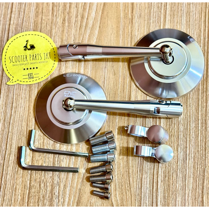 Jual Spion Rizoma CNC Retro Silver Vespa GTS Sprint Primavera S LX ...