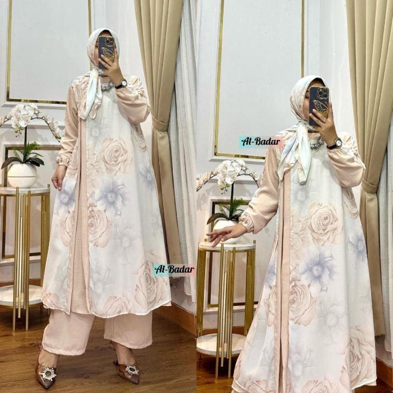 Jual SETCEL KRINGKEL TUNIK MIX CERUTY MOTIF ETNIK SLETING BELAKANG PLUS ...