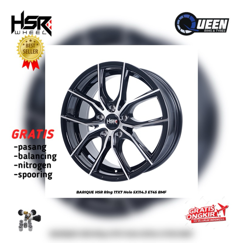 Jual VELG RACING R17 PCD 5x114,3 HSR BARIQUE untuk mobil CRV, HRV, WRV, BRV, ACCORD, CIVIC NEW ...