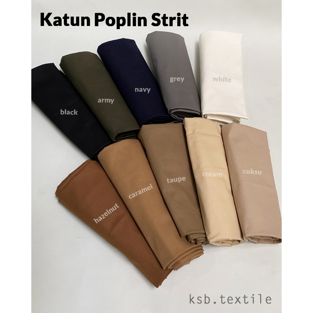 Jual Kain Katun Poplin Strit / Cotton Stretch / Catton Strit Melar ...