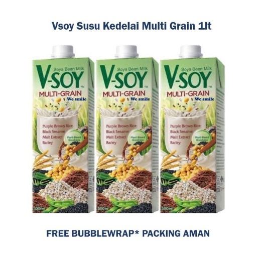 Jual V-Soy Multigrain / Original / Low Sugar 1 Liter | Soya Vsoy Multi ...