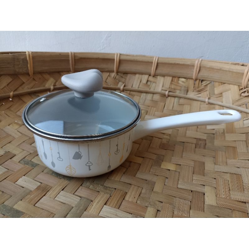 Jual Panci Susu (Sauce Pan) Enamel Chefina 16 Cm 1 Liter Kecil | Shopee ...
