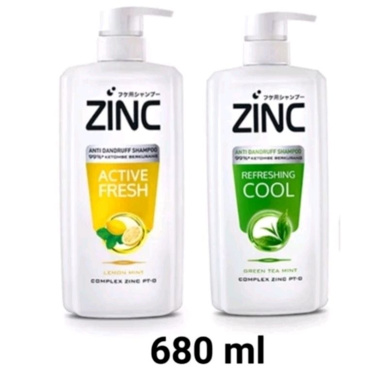 Jual Zinc active Refreshing Cool 680ml Zinc Shampoo Active Fresh Botol ...