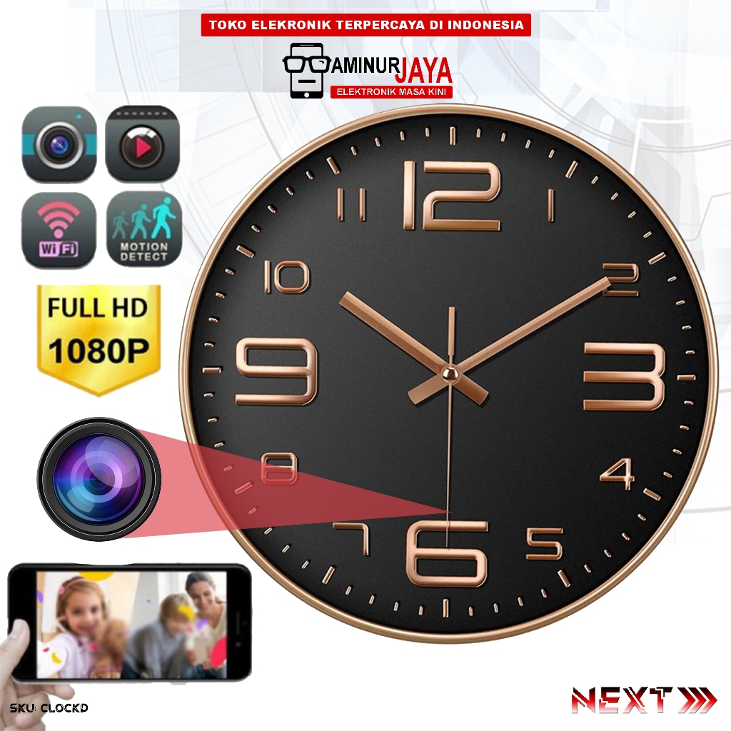 Jual IP Camera CCTV Wifi Wireless Kamera Jam Dinding Wall Clock ...
