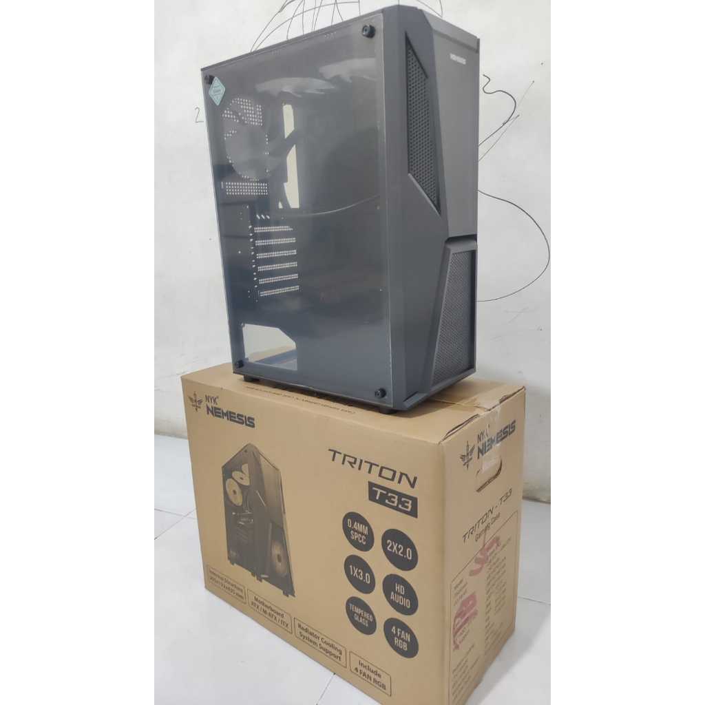 Jual Casing PC Gaming NYK Nemesis Triton T33 Free 4 Fan RGB / PC Case ...