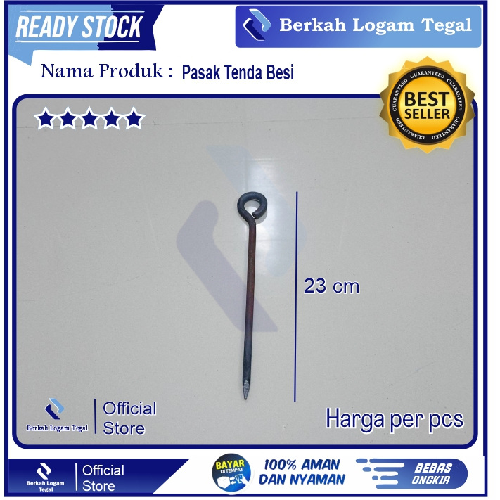 Jual Patok tenda besi / pasak tenda besi 23 cm | Shopee Indonesia