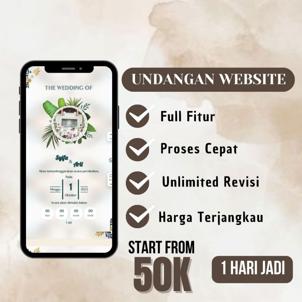 Jual Undangan Digital Website Pernikahan Premium Art | Premium 032 ...