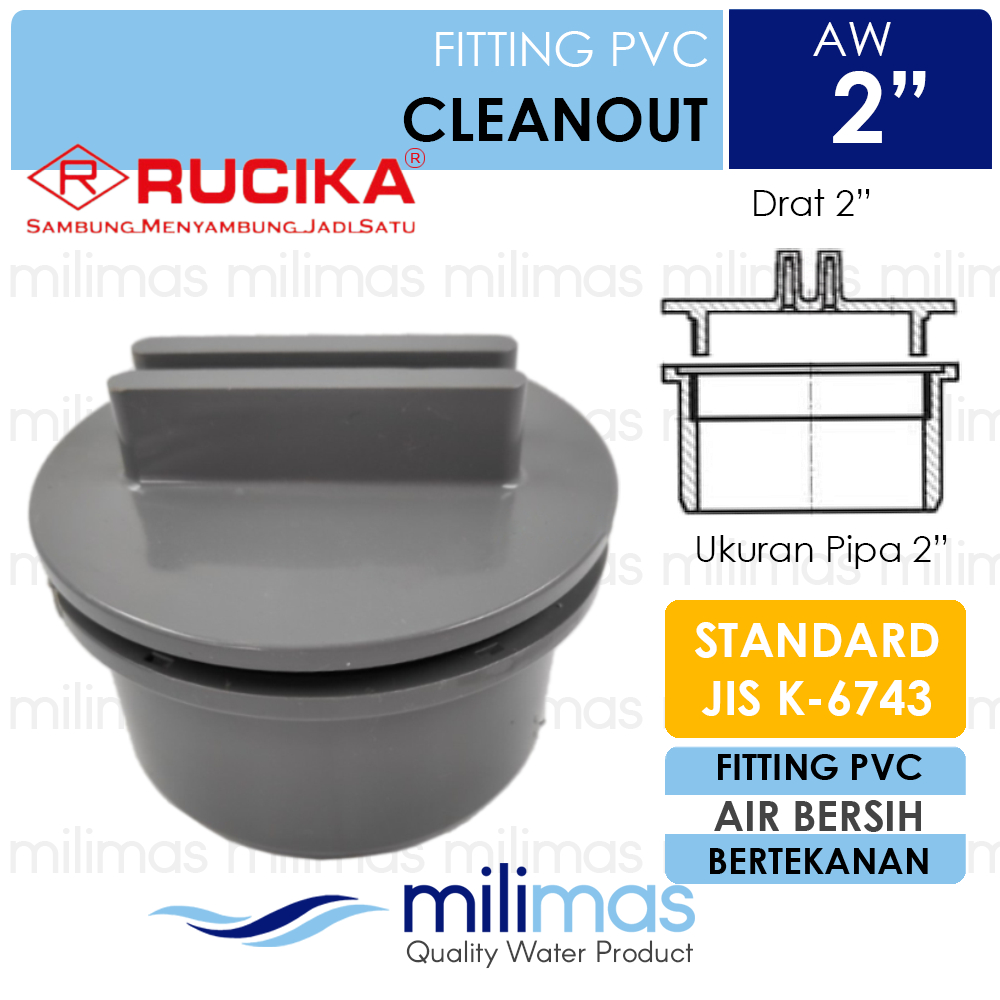 Jual RUCIKA CLEANOUT AW Ukuran 2" - Fitting PVC uPVC AW 2 Inch | Shopee ...
