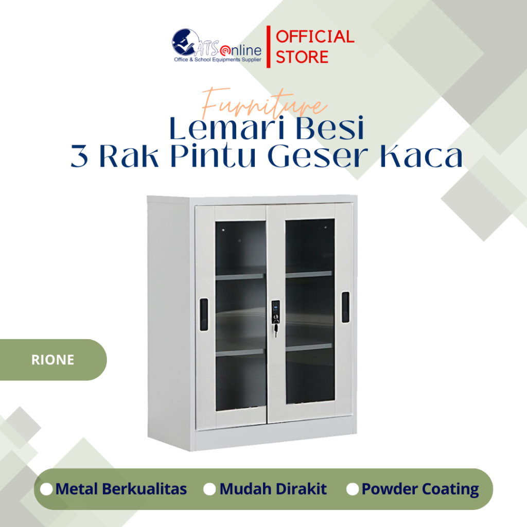 Jual RIONE LEMARI 3 RAK PINTU GESER | LEMARI PIALA 3 RAK AD089 | Shopee ...