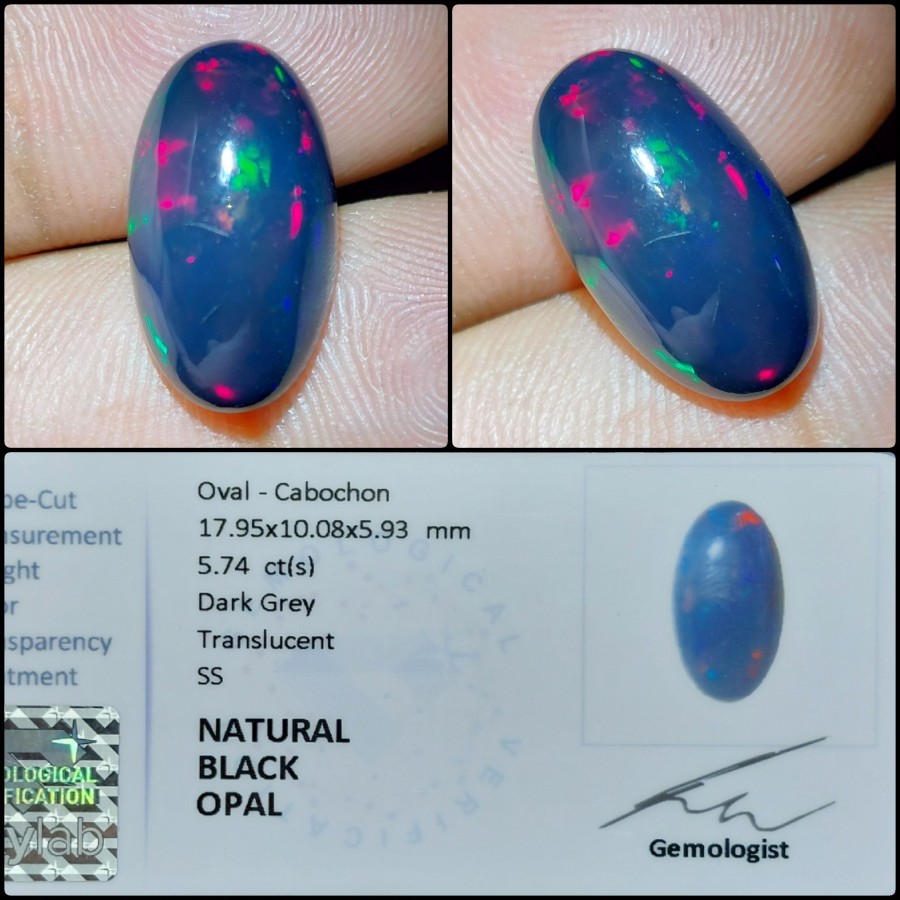 Jual Black Opal Kalimaya Afrika Jarong Batu Permata Akik Ori Rainbow ...