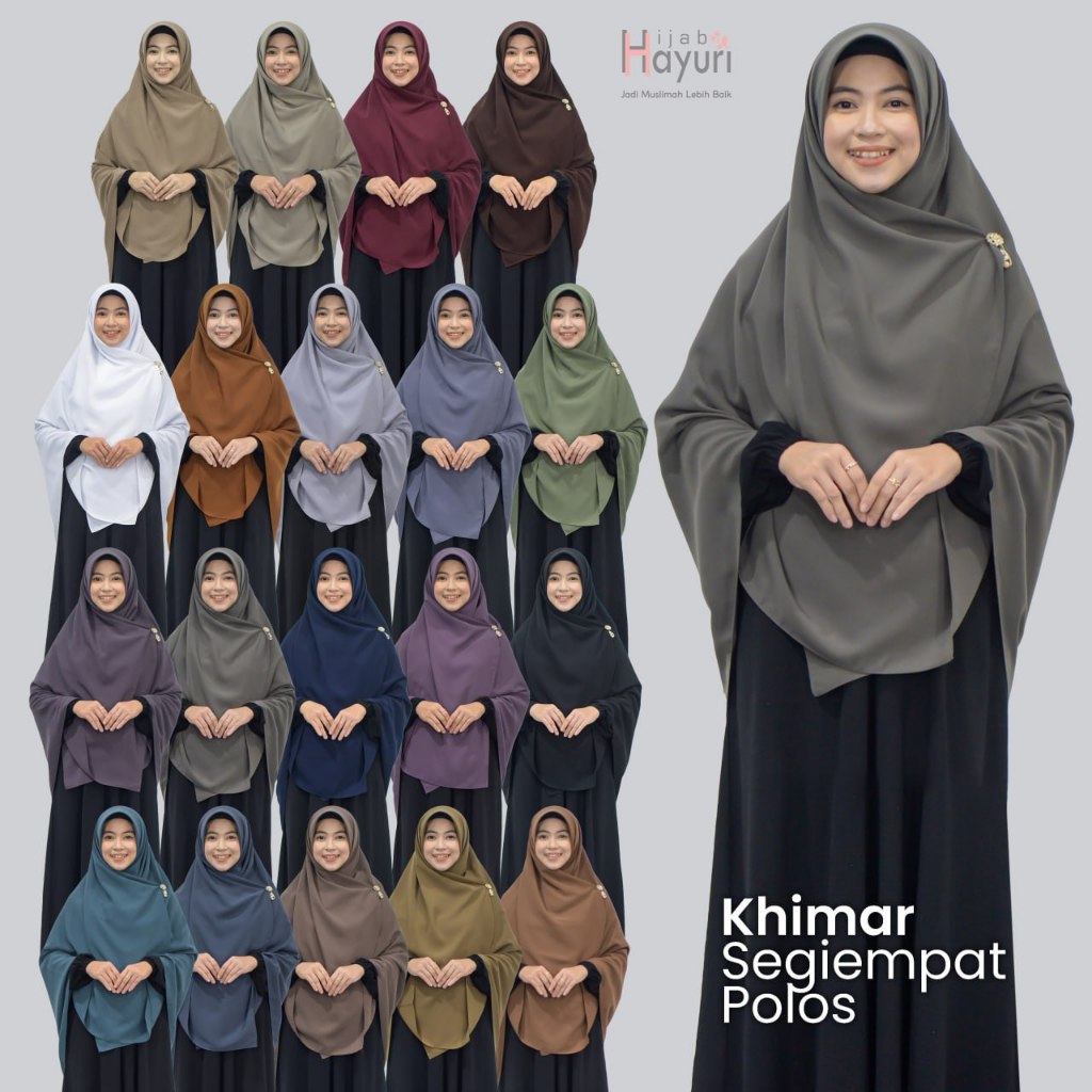 Jual Hijab Hayuri Khimar Segi Empat Polos - Jilbab Segiempat Syar'i ...