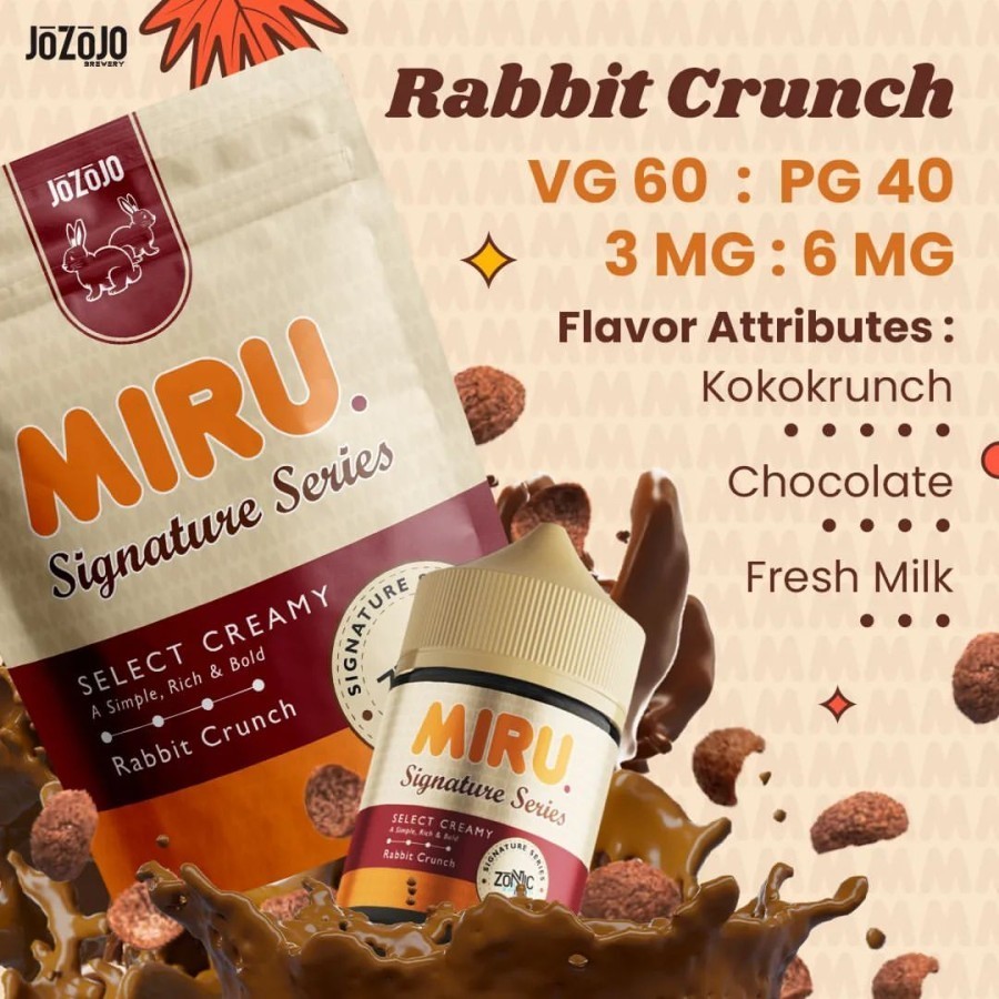 Jual LIQUID MIRU SIGNATURE RABBIT CRUNCH 60ML POUCH | Shopee Indonesia