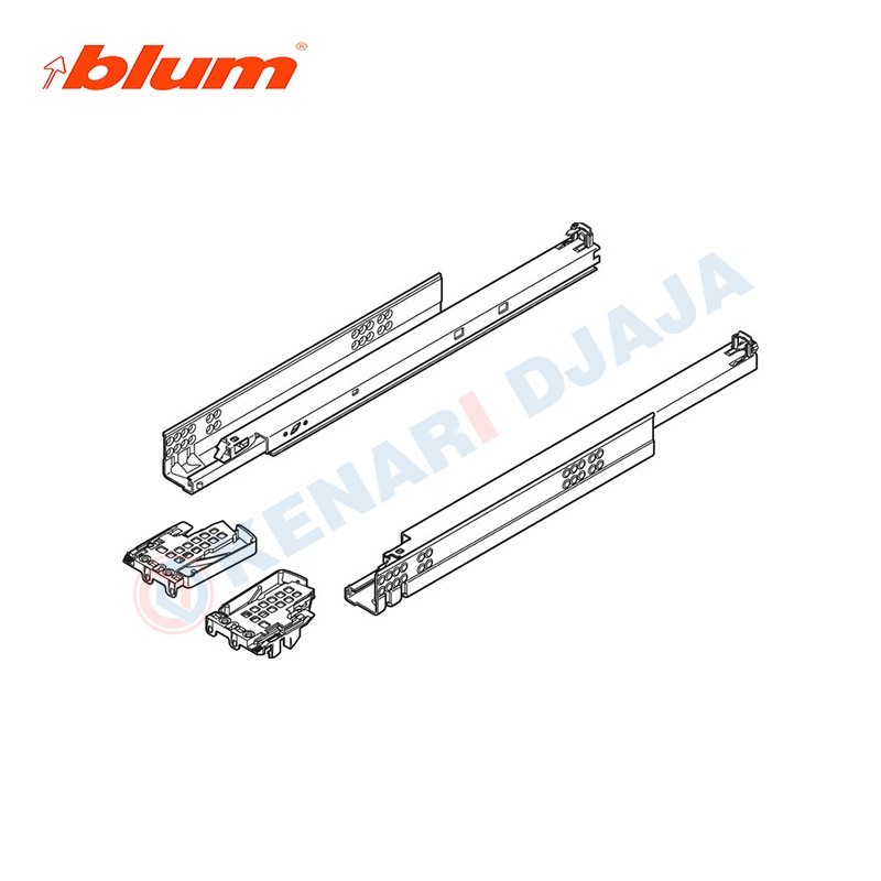 Jual Tandem Runner Rel Laci 566H5500B Full Ext.50KG NL=550MM Plus Blum ...