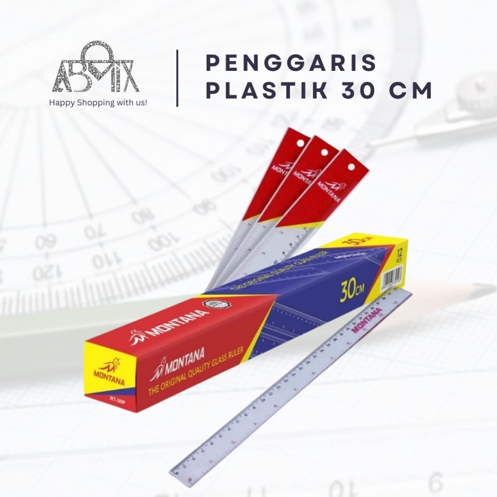 Jual Penggaris / Garisan Plastik Montana / Penggaris Sekolah Anak SD ...
