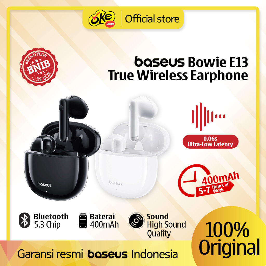 Jual Baseus Bowie E13 TWS True Wireless Earphone | Shopee Indonesia