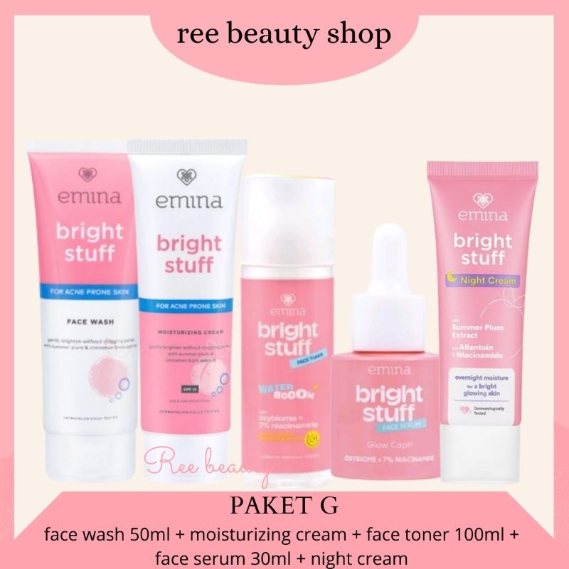 Jual Emina Bright Stuff Acne Prone Paket Lengkap Hemat | Emina Skincare ...