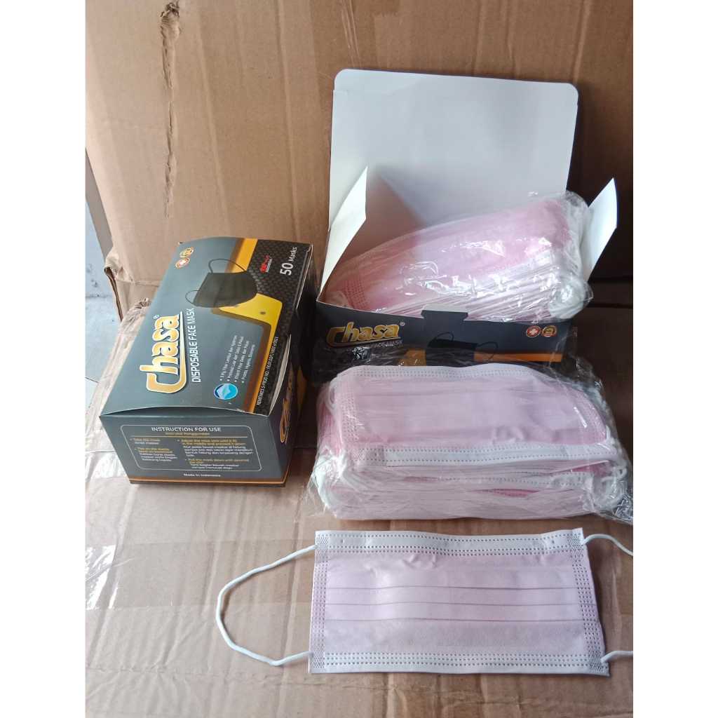 Jual MASKER EARLOOP CHASA PINK 3PLY ISI 50 PCS | Shopee Indonesia