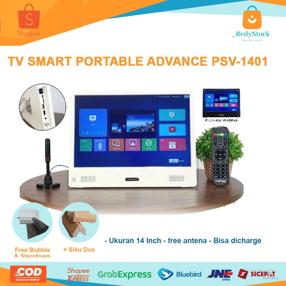 Jual Advance PSV-1401 Portable TV Monitor Tv DVB-T2 / Smart Tv Portable | Shopee Indonesia