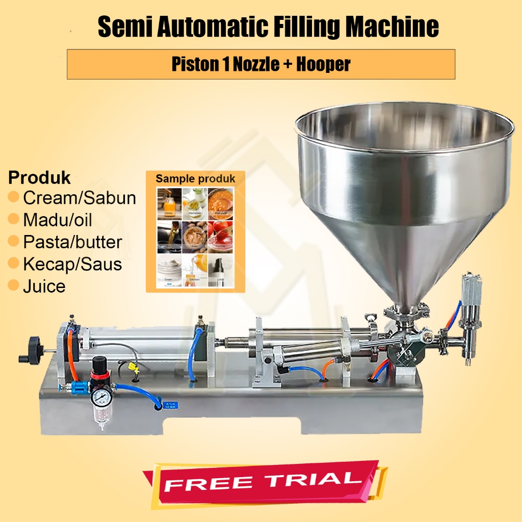 Jual Mesin Filling Liquid Semi Automatic Piston Filling dengan Hopper ...