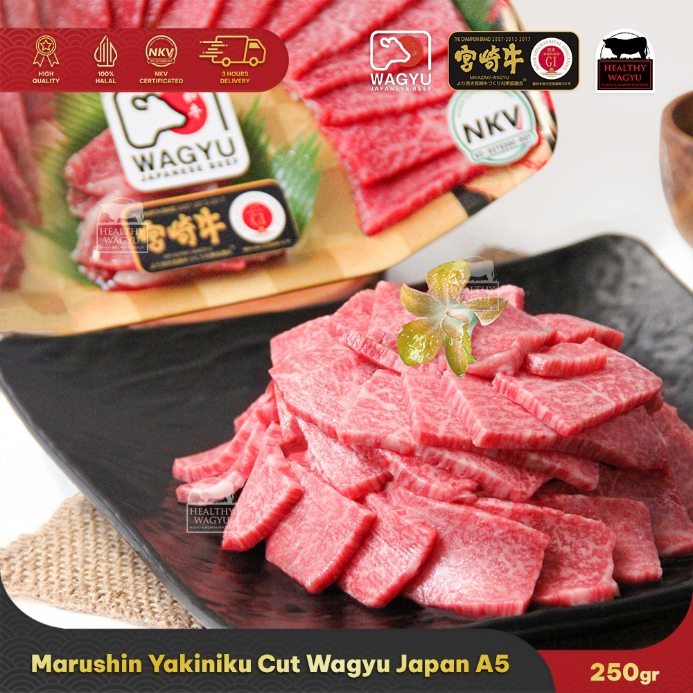 Jual Marushin Yakiniku Cut A5 Japanese Beef BMS 12 HealthyWagyu | Shopee Indonesia