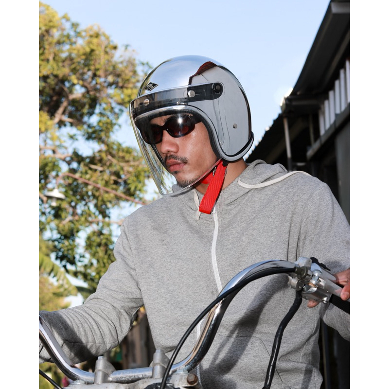 Jual helm slimhead 500tx kustom crome mirror | Shopee Indonesia