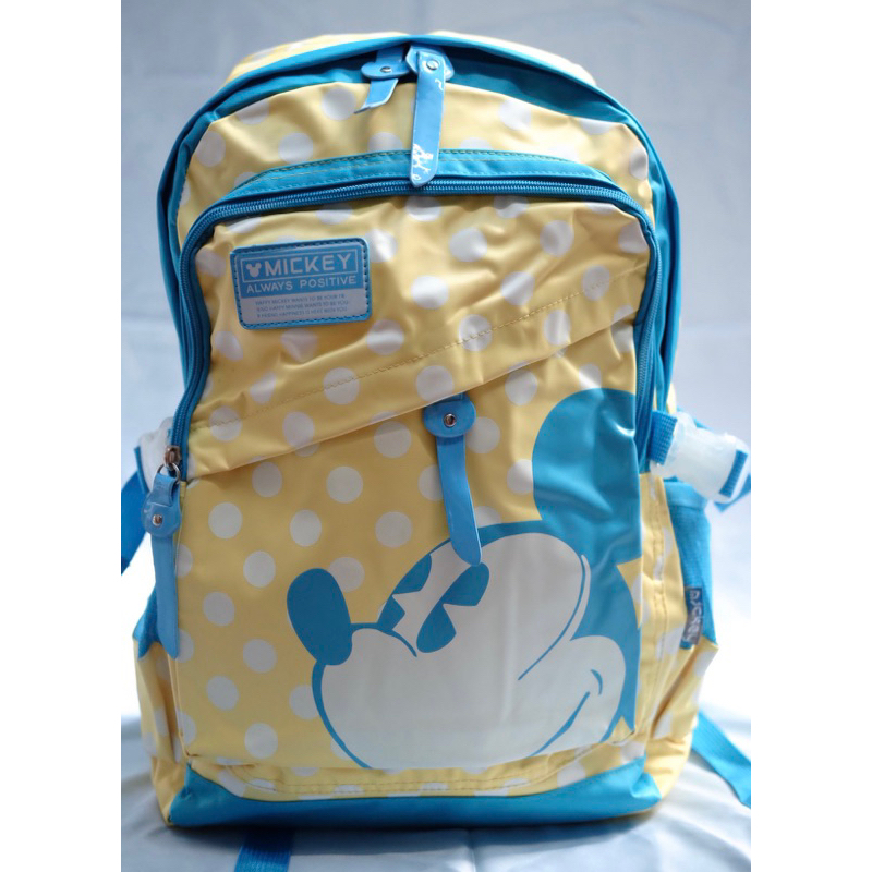Jual Tas Sekolah Disney Mickey Mouse 100th Years Polka Blue yellow ...