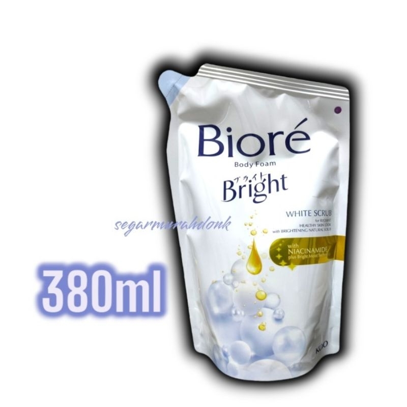 Jual Biore Body Foam Bright 380 ml White Scrub | Shopee Indonesia