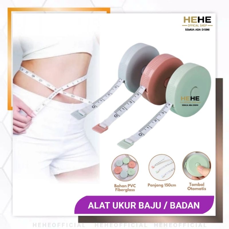 Jual Alat Ukur Badan Baju Meteran Gulung Otomatis Panjang 150CM Mini ...