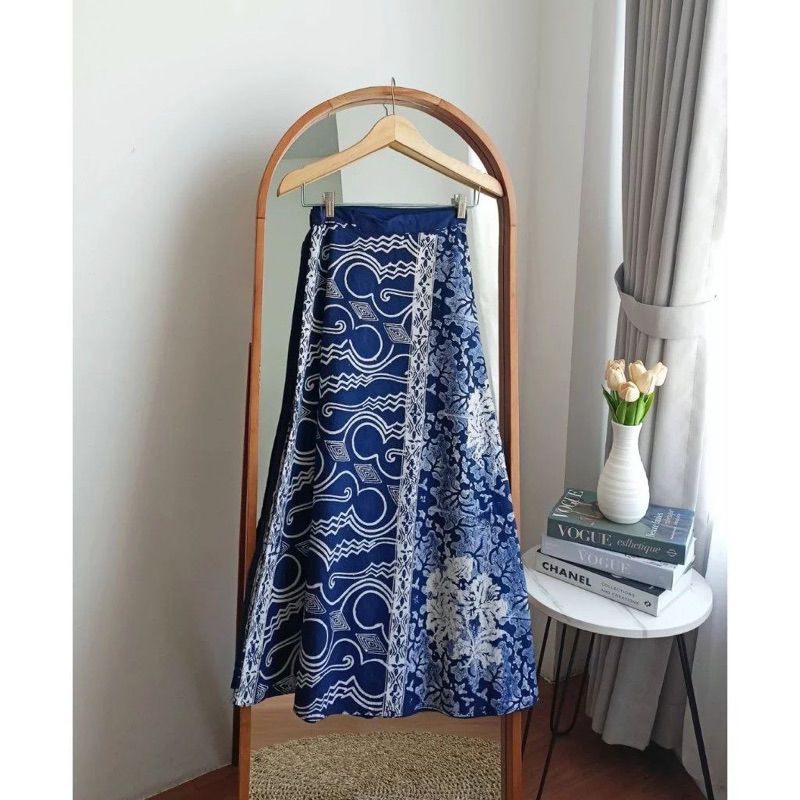 Jual Rok Batik Katun Tebal Model Rok Lilit Payung Motif Indigo Batik ...