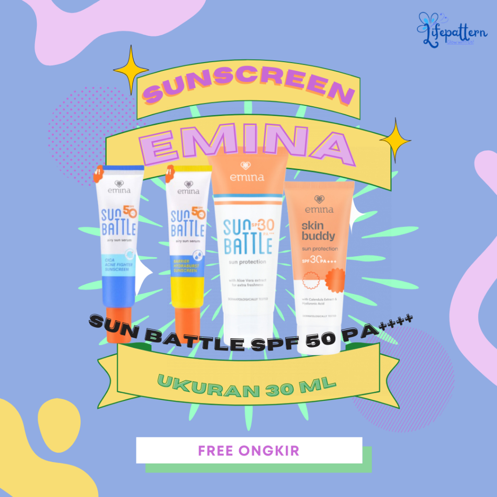 Jual Emina Sun Battle Spf 50 Pa++++ Barrier Hydraburst Sunscreen / Sun Battle / Skin Buddy ...