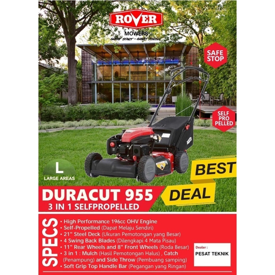 Jual Mesin Potong Rumput Dorong Rover Duracut 955 | Shopee Indonesia