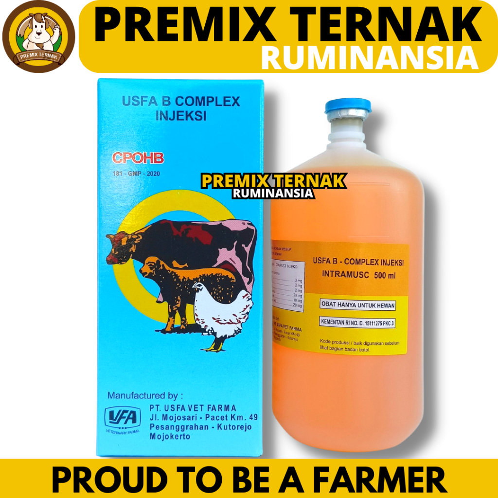 Jual USFA B COMPLEX INJEKSI 500ml - Vitamin B kompleks Hewan Sapi ...