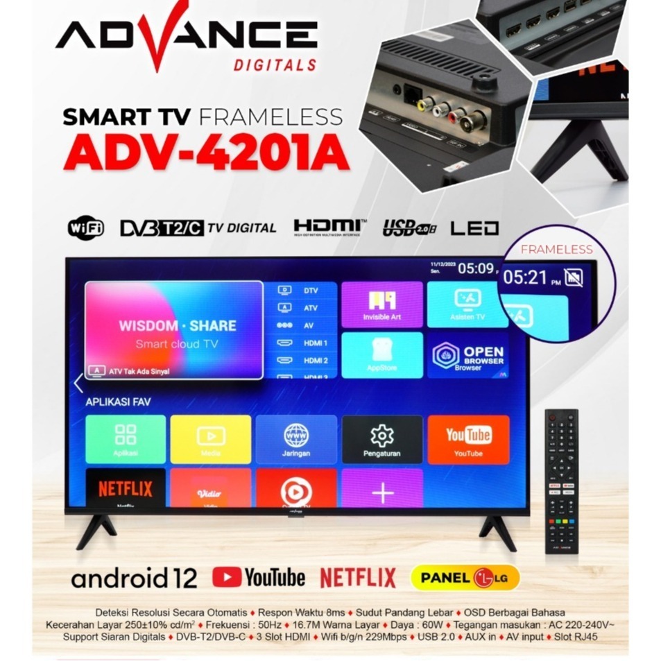 Jual Advance Android TV LED 42 Inch ADV-4201A Smart TV Digital ...