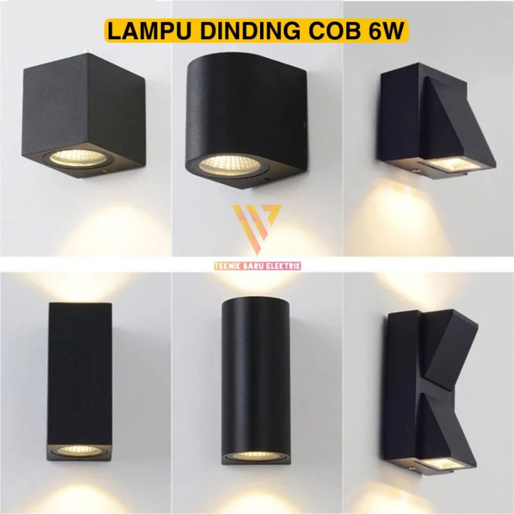 Jual LAMPU DINDING LED 6W COB KOTAK BULAT WALL LAMP PILAR OUTDOOR ...