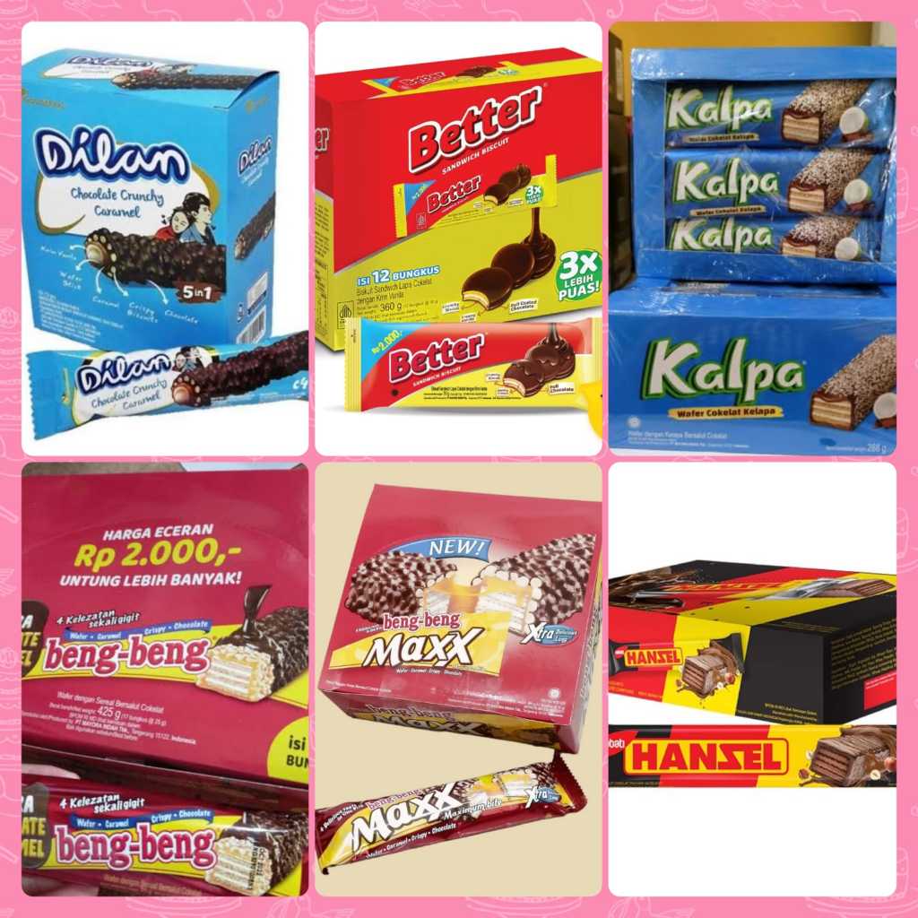 Jual Snack box *Dilan Chocolah Caramel - Better Biscuit - Kalpa Wafer ...