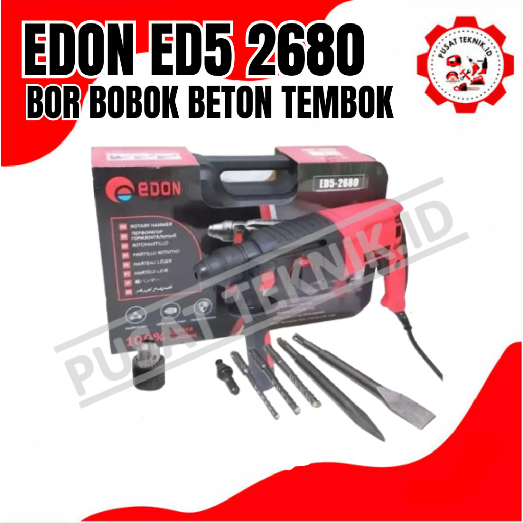 Jual EDON ED5 2680 ROTARY HAMMER DRILL EDON ED5 2680 MESIN BOBOK TEMBOK BETON | Shopee Indonesia