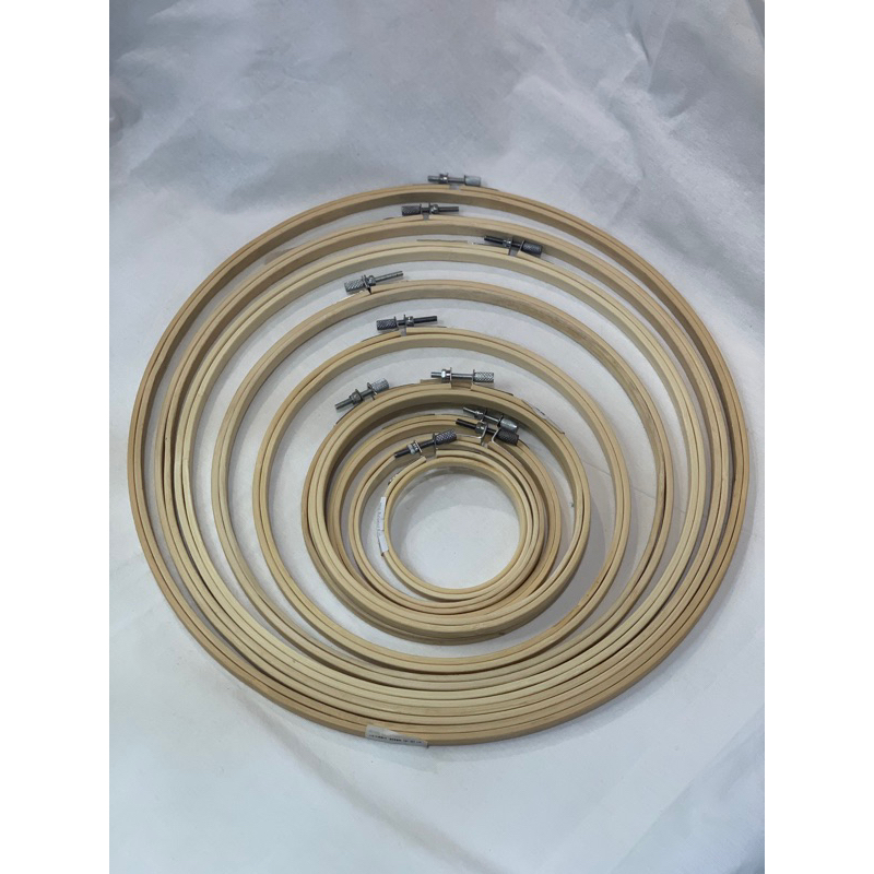 Jual hoop burlywood pemidangan kayu impor midangan sulam embroidery ...