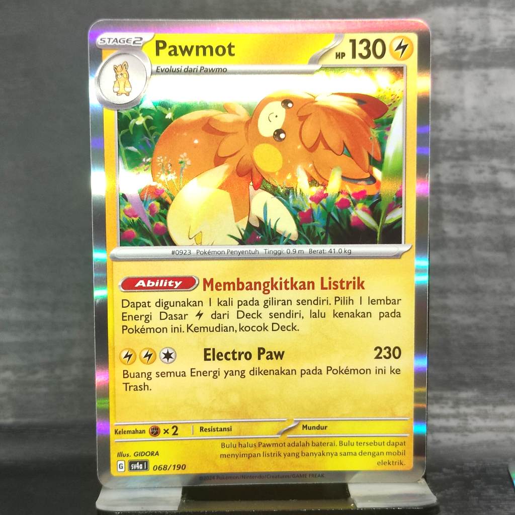 Jual Pawmot SV4a 068/190 Holo Foil RegG Kartu Pokemon Listrik Harta Berkilau Ex TCG Indonesia ...