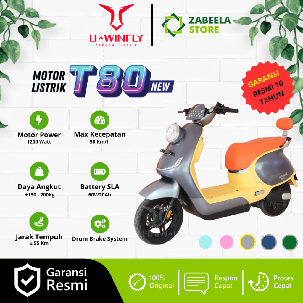 Jual Motor Listrik Uwinfly T80 1200Watt Tipe Baru Garansi Resmi Uwinfly ...