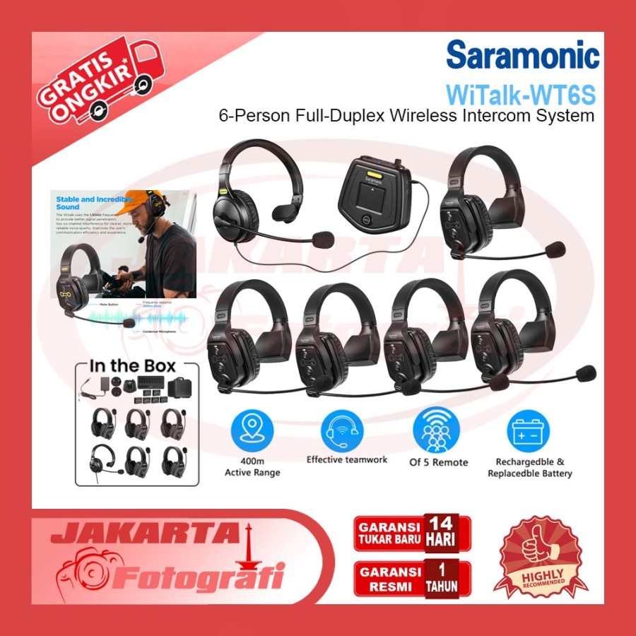 Jual Saramonic WiTalk-WT6S 6-Person Full-Duplex Wireless Intercom ...