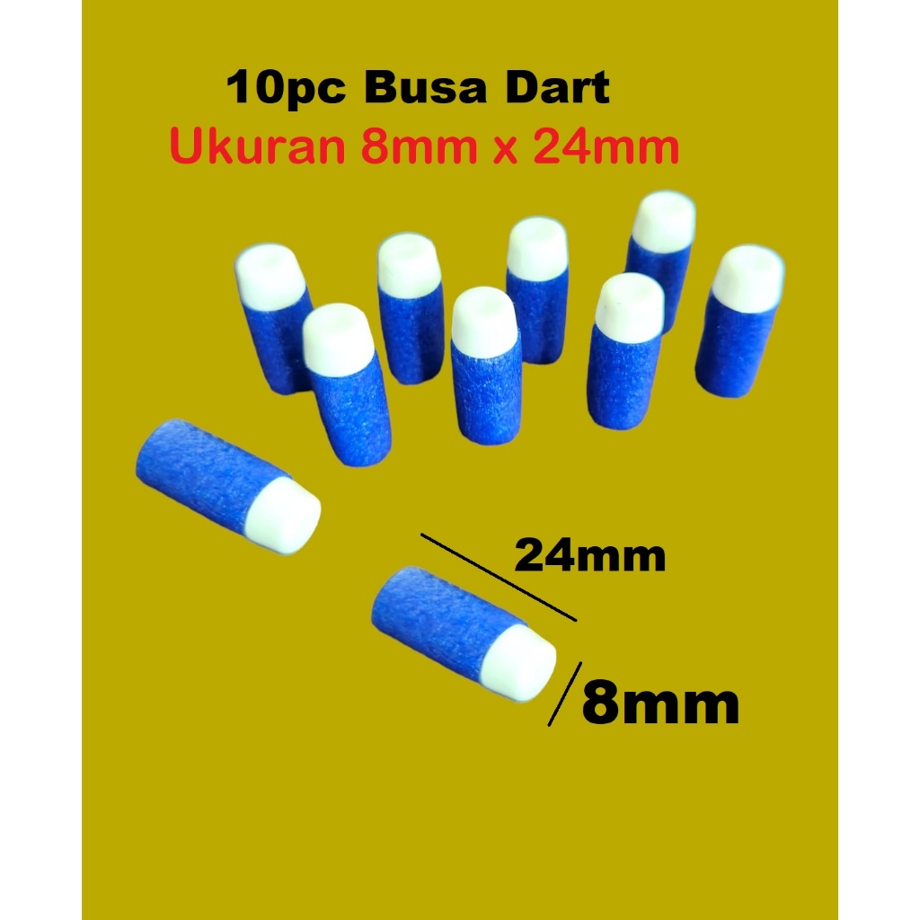 Jual Dart Busa peluru Busa ukuran 8mm x 24mm | Shopee Indonesia